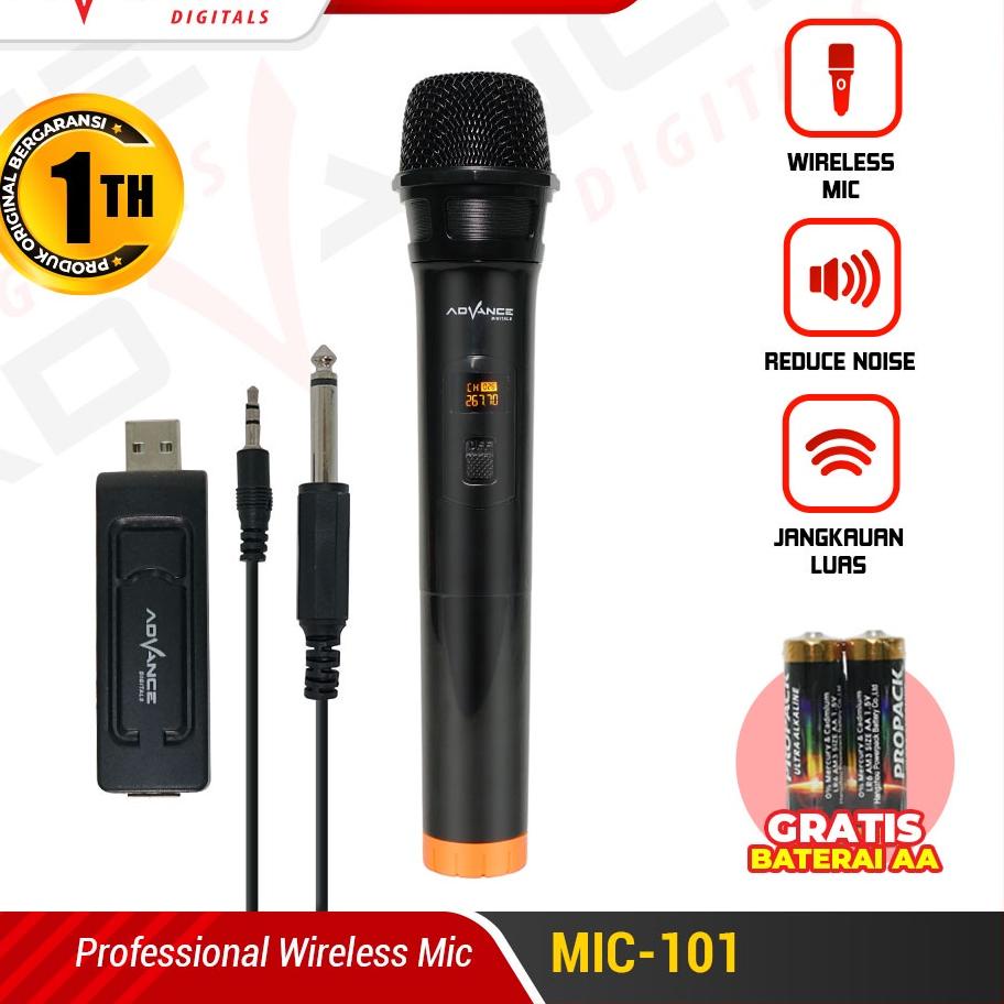 Jual Harga Promo Advance MIC101 Mic Wireless Microphone Bluetooth ...