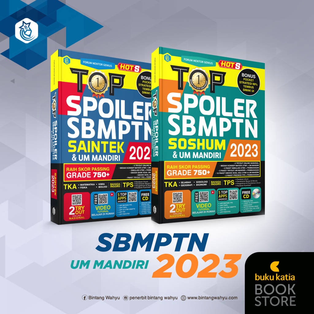 Jual Top Spoiler SBMPTN dan UM Mandiri SAINTEK 2023; Top Spoiler SBMPTN dan UM Mandiri SOSHUM ...