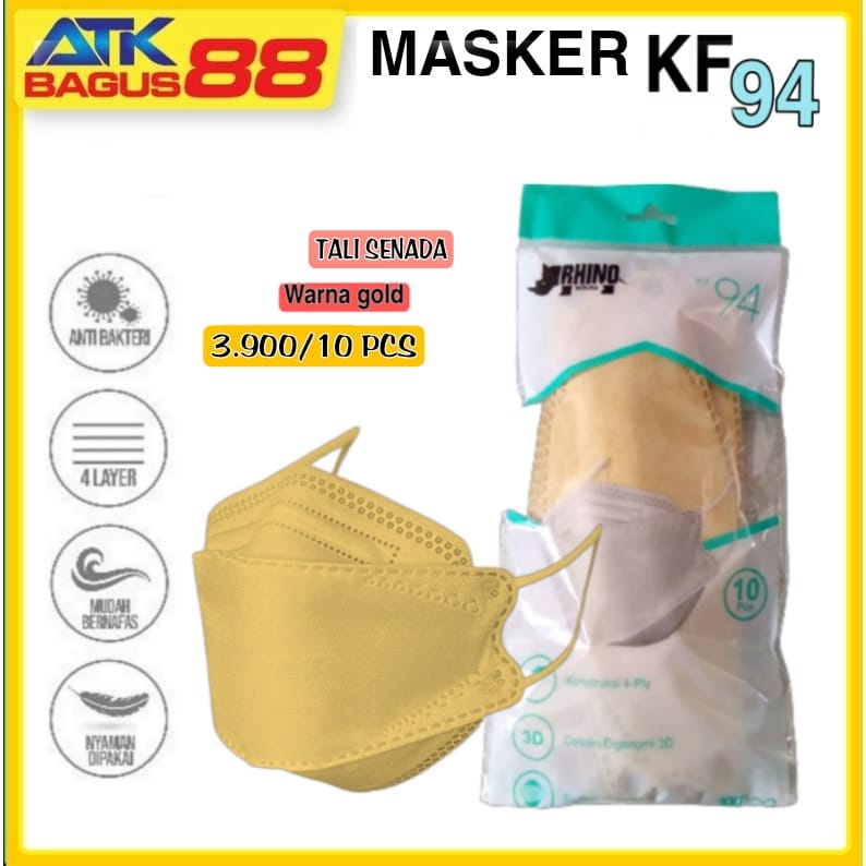 Jual MASKER KF94 - MASKER KESEHATAN 4 LAPIS PELINDUNG WARNA (KUNING ...