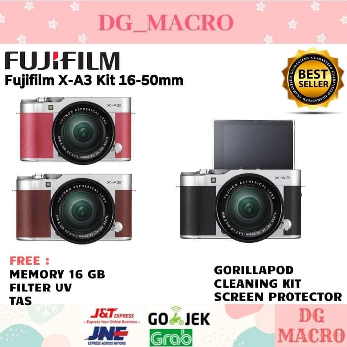 Jual FUJIFILM X-A3 Kit 16-50mm- Kamera Mirrorless - Paket Lengkap 16GB | Shopee Indonesia