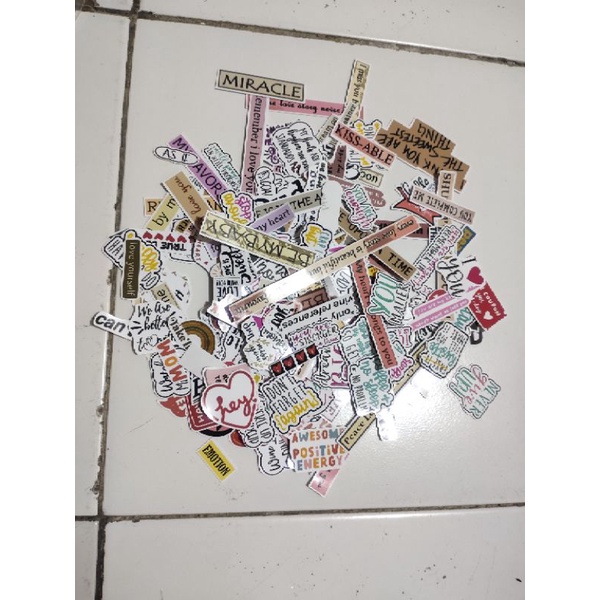 Jual Sticker tulisan Stiker aesthetic Tumblr Untuk Hp laptop Binder ...