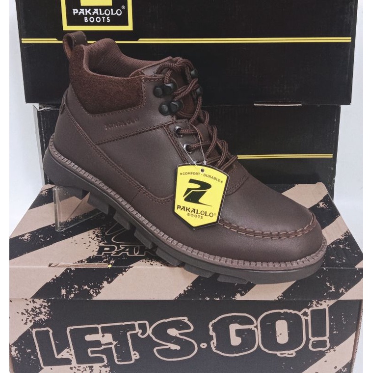 Jual sepatu boot kulit pria PAKALOLO N08195 original | Shopee Indonesia