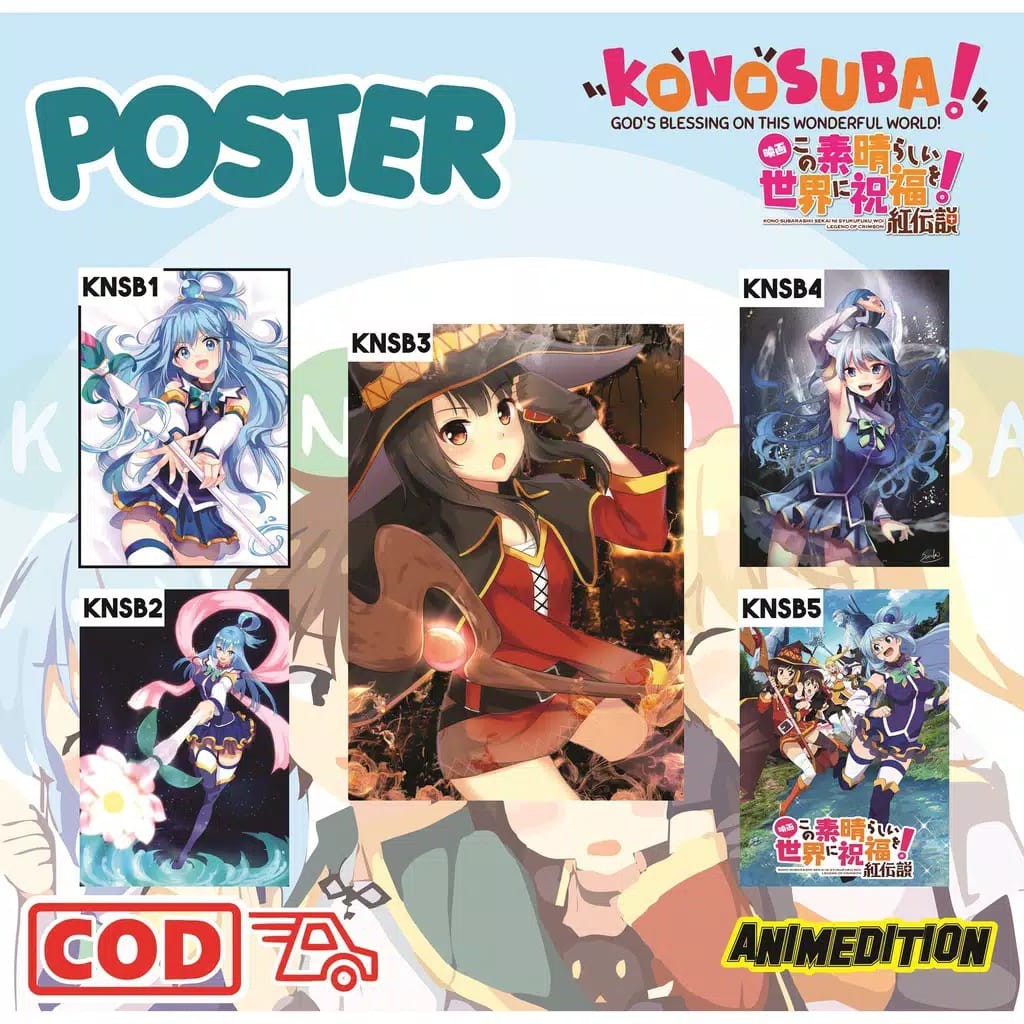 Jual KATALOG BARU Poster Anime KonoSuba Kazuma Sato Aqua Darkness Luna ...