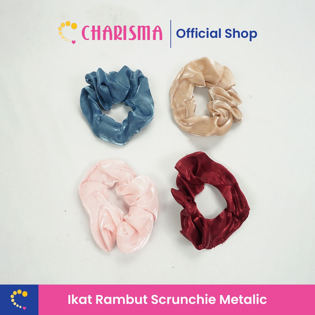 Jual Ikat Rambut Scrunchie Metalic - Scrunchie Cepol Hijab - Scrunchie ...