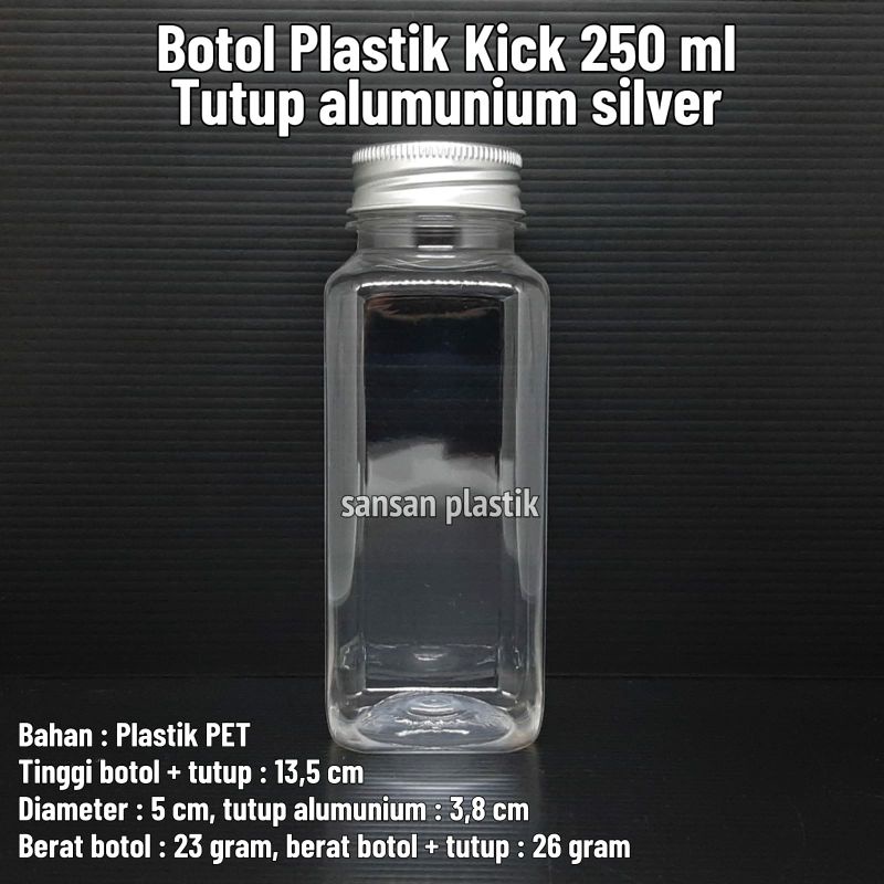 Jual Botol Kick 250 ml Tutup Alumunium / Kale Kotak 250ml Tutup ...