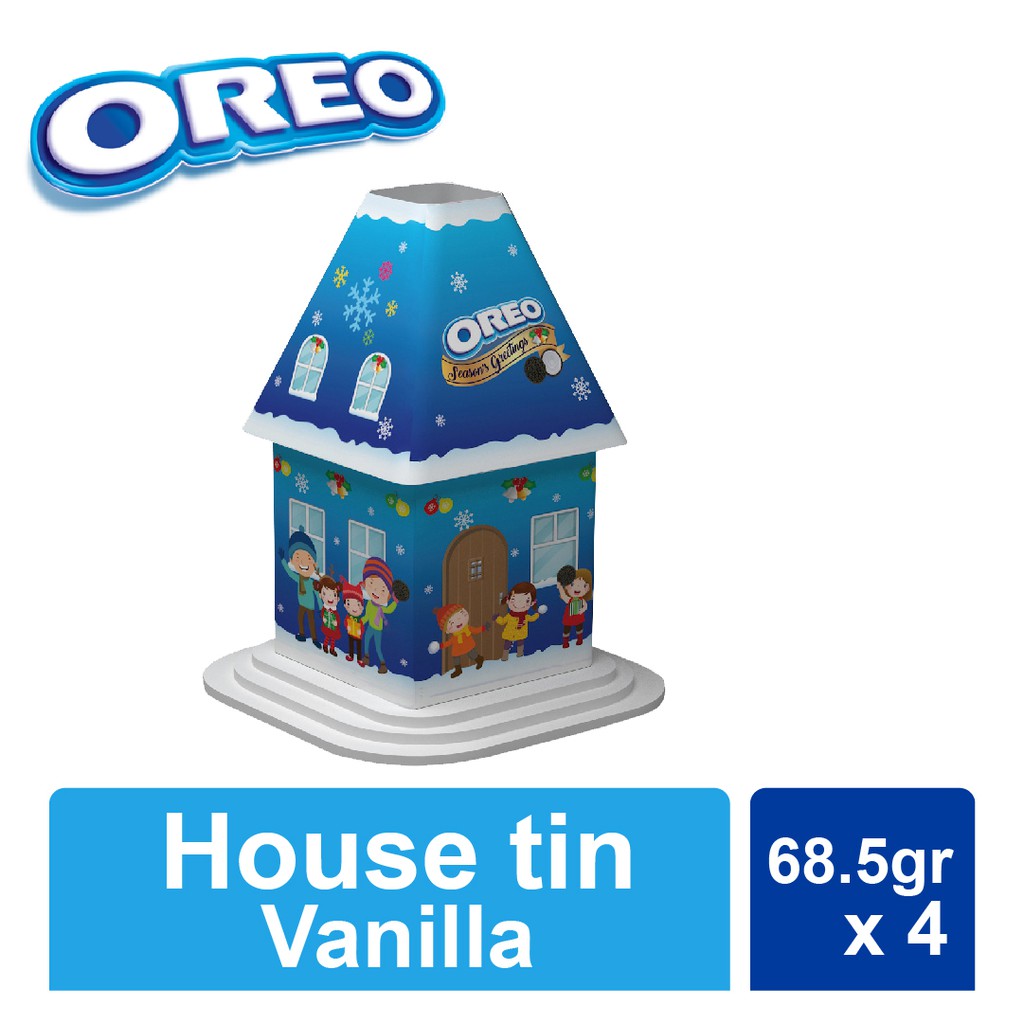Jual Oreo House Tin - Oreo Vanilla 68.5 x 4 pcs | Shopee Indonesia