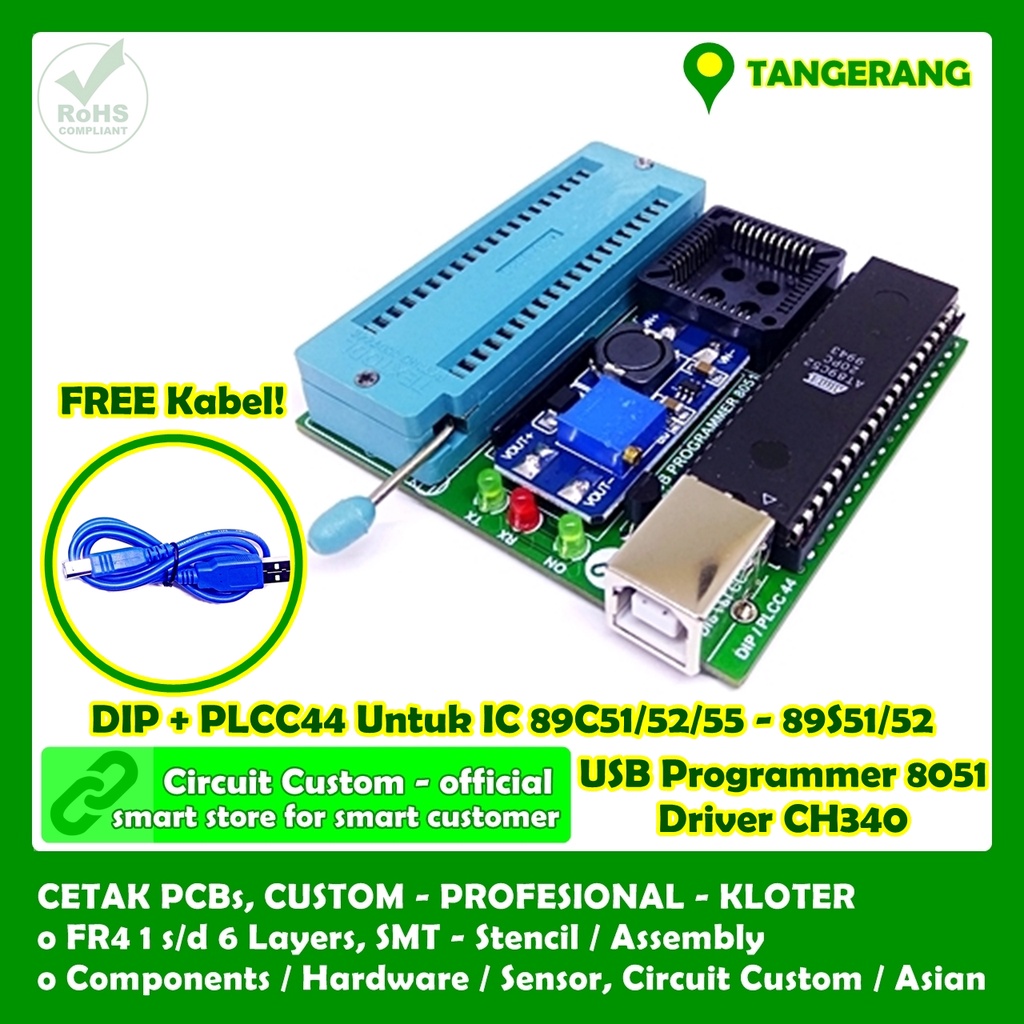 Jual Easy Downloader Programmer MCU 89C51 89C52 89C55 89S51 89S52 - CH340 G | Shopee Indonesia