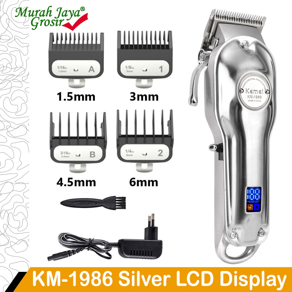 Jual Alat Cukur Rambut Kemei KM 1986 Silver / Gold Mesin Pangkas Rambut Kuat Tahan Lama cukuran ...