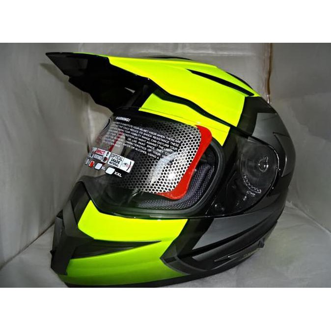 Jual Helm Kyt Enduro Supermoto Fullface Super Moto Visor Black Yellow ...