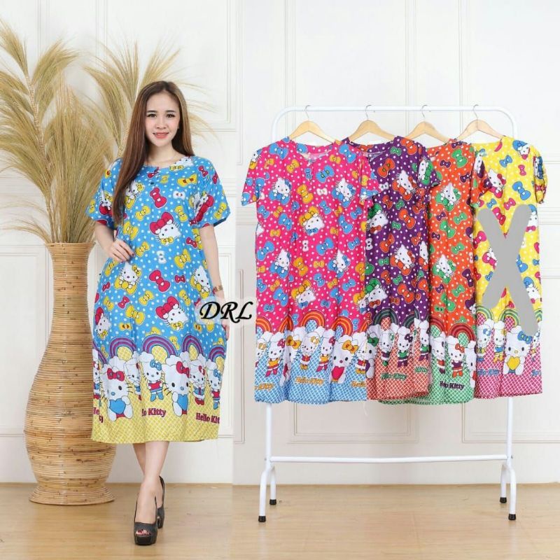 Jual daster murah kain rayon adem daster helokitty bju santai tidur ...