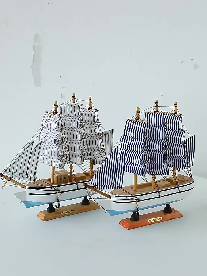 Jual Eyre 23cm Model perahu layar kayu kerajinan ruang tamu kantor ...