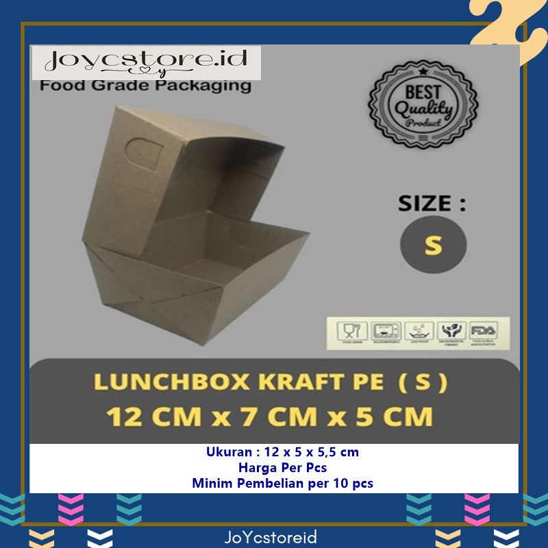 Jual PAPER LUNCH BOX BAHAN KRAFT / FULL LAMINASI SIZE S - LUNCH BOX ...