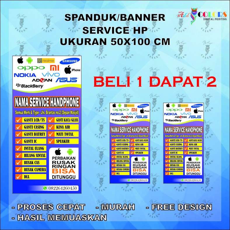 Jual Banner/Spanduk Service Hp Ukuran 50x100 cm Dapat 2 | Shopee Indonesia