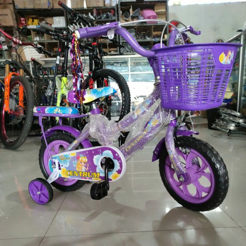 Jual sepeda mini anak perempuan ukuran ban 12 model ban mati ungu ...