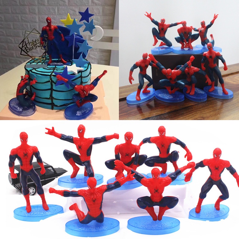 Jual CAKE TOPPER SPIDERMAN / FIGURE SPIDERMAN ISI 7/CAKE TOPPER TEMA ...