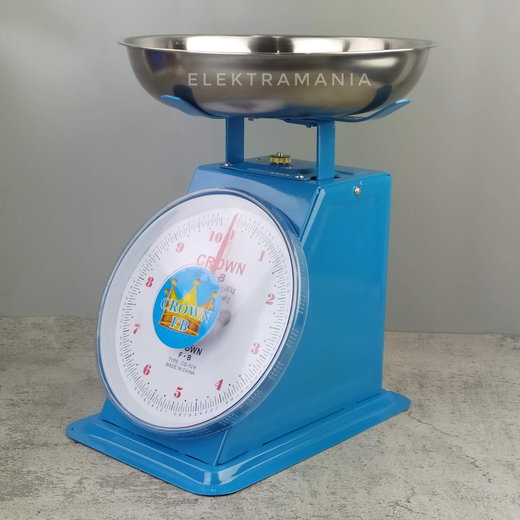 Jual Timbangan Duduk Besi / Timbangan Jarum Serbaguna CROWN 10 kg Biru | Shopee Indonesia