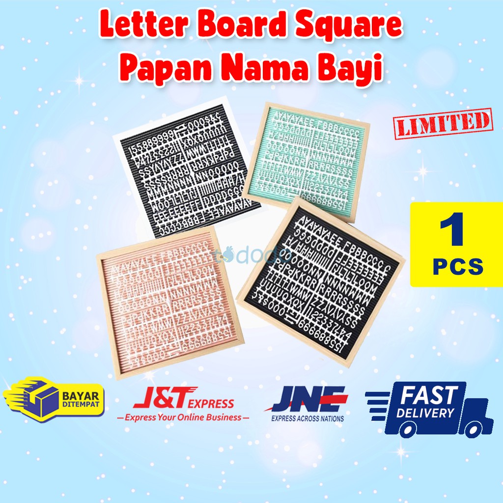 Jual Letter board / Papan Nama Huruf Bayi / Letter Board Square ...