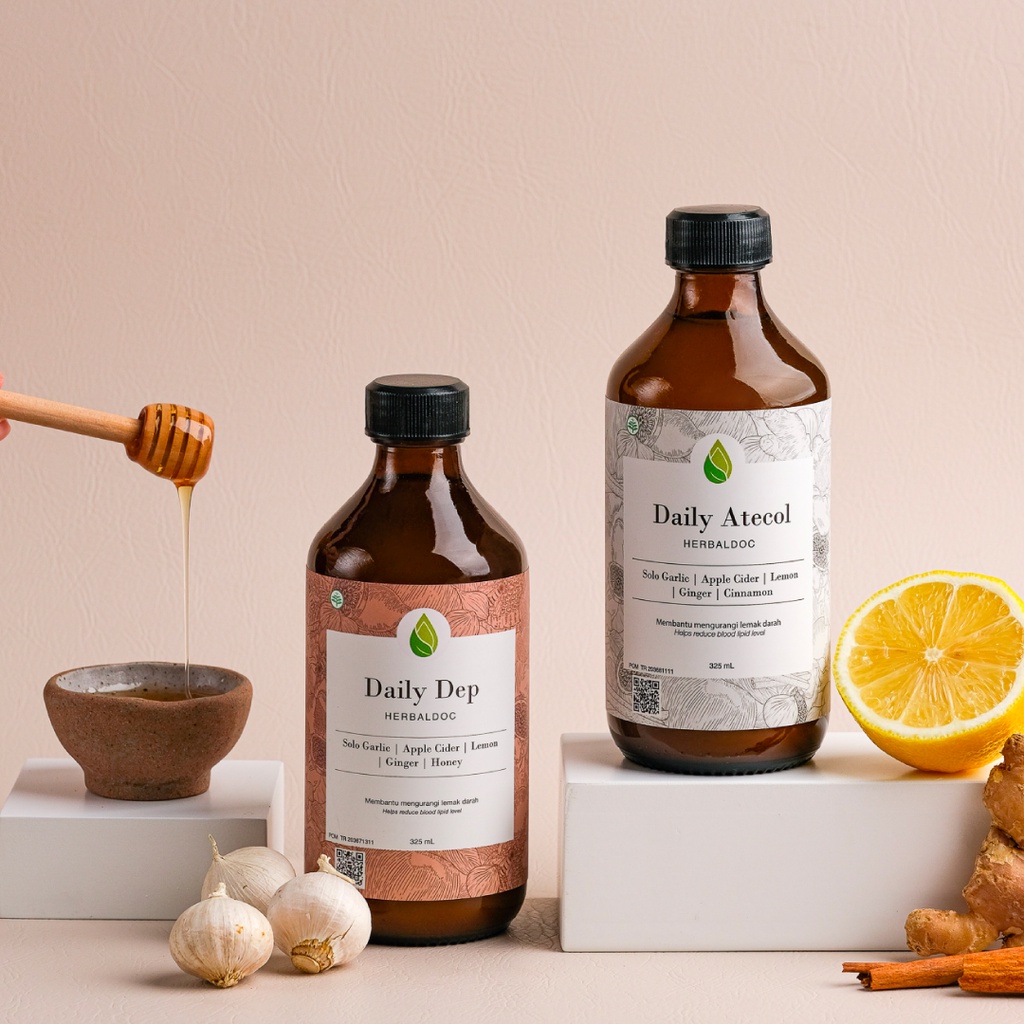 Jual Herbaldoc - Bundling Daily Dep & Daily Atecol (Jus Herbal Jamu Bawang Putih Tunggal Madu ...