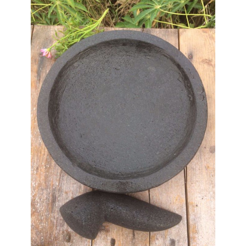 Jual COBEK BULAT BATU KALI SENOWO BONUS ULEKAN | Shopee Indonesia