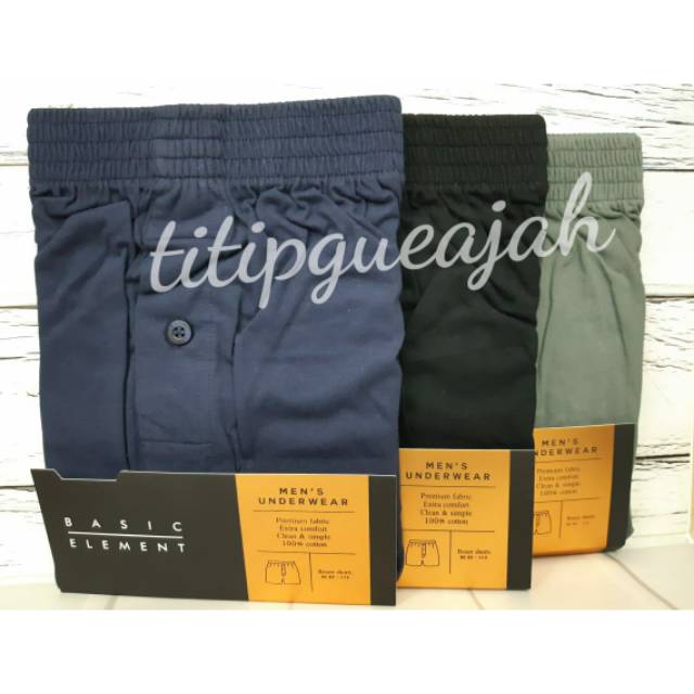 Jual BOXER BASIC ELEMENT TERDAPAT KANCING DIBAGIAN TENGAH NYAMAN ADEM ...