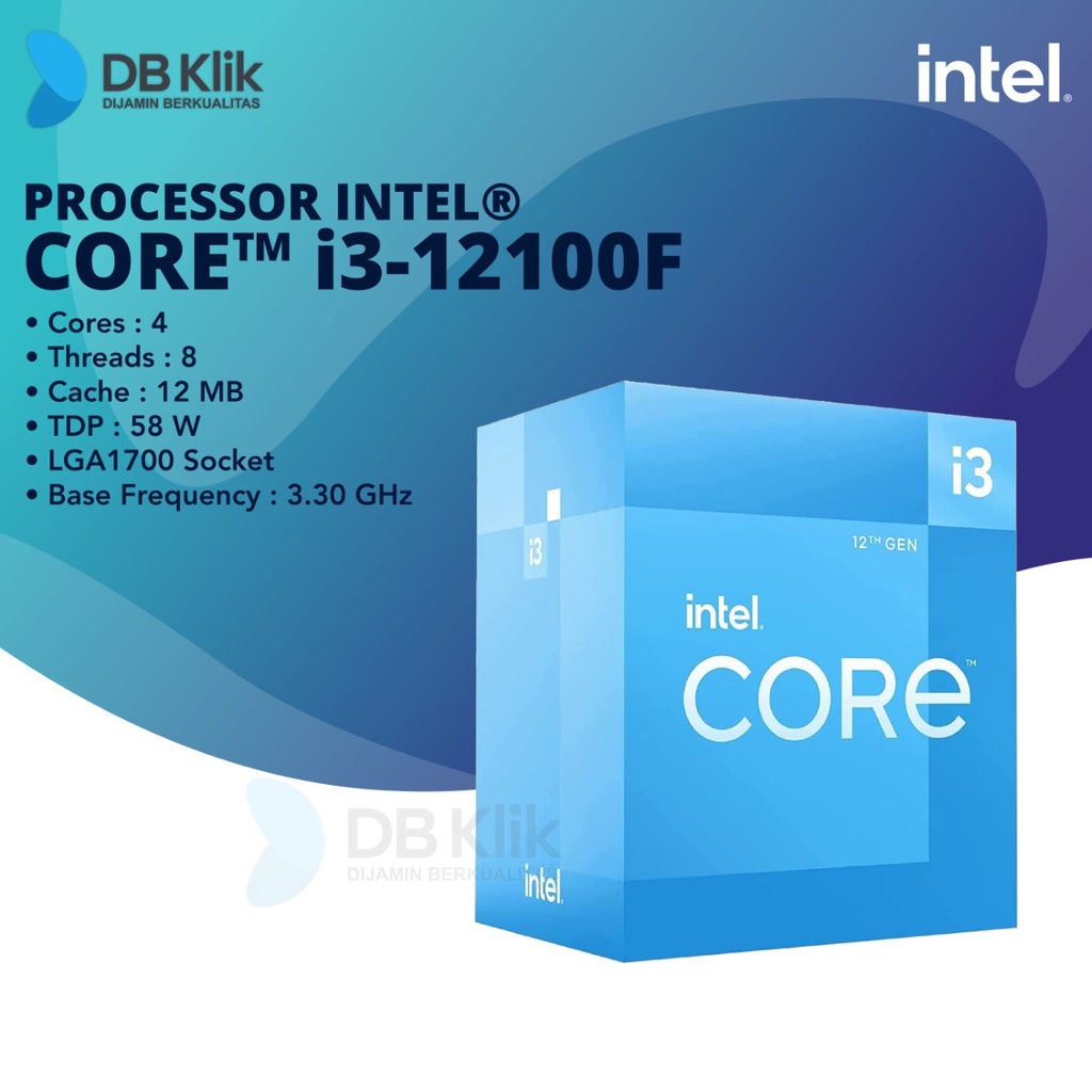 Jual Processor INTEL Core i3-12100F Box 3.3GHz LGA1700- Intel I3 12100F ...