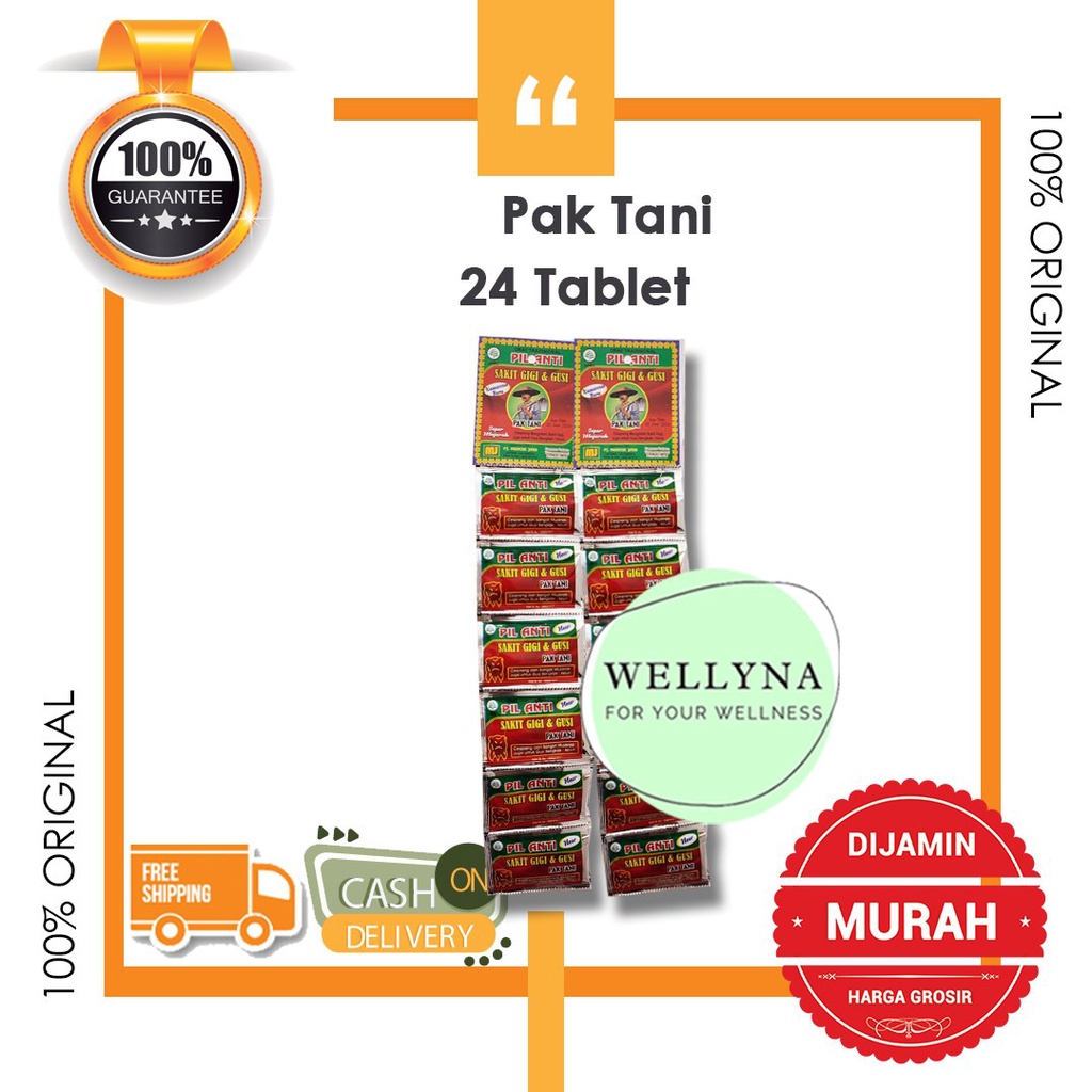 Jual ☘️Wellyna☘️ Obat Sakit Gigi- Jamu Pak Tani ( Tablet) | Shopee ...