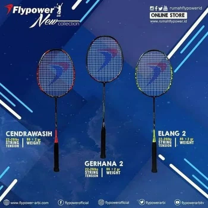 Jual RAKET BADMINTON FLYPOWER CENDRAWASIH/ GERHANA2/ ELANG2 TERPASANG ...