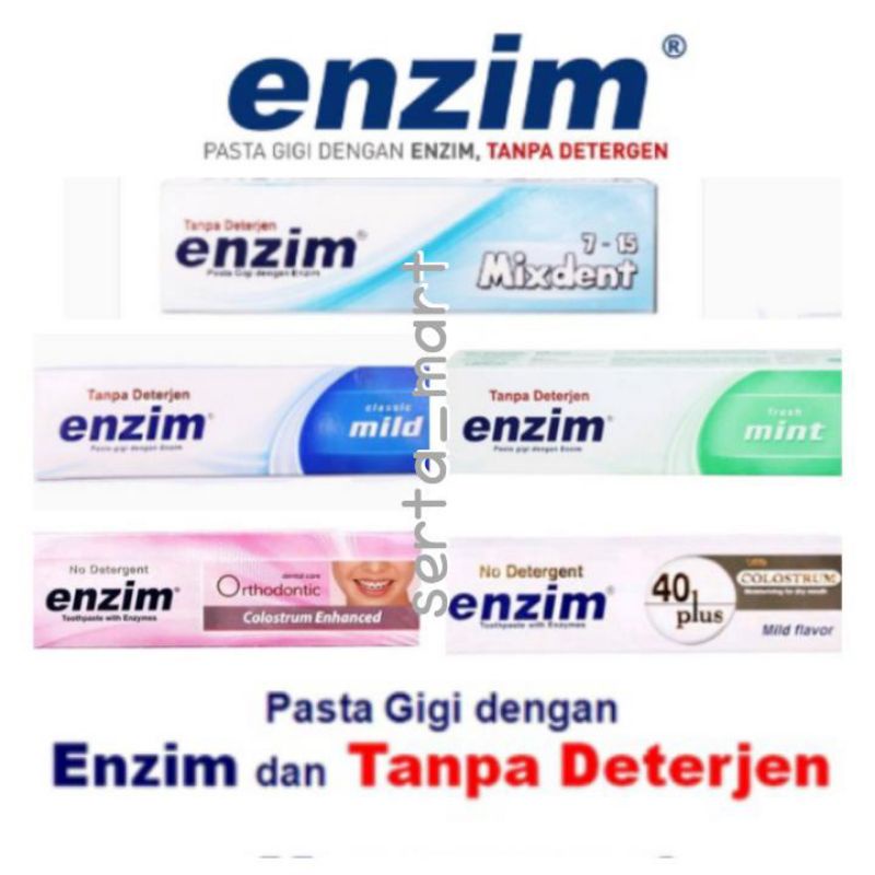Jual Pasta Gigi Enzim Classic Mild / Fresh Mint / 40 Plus / Orthodontic ...