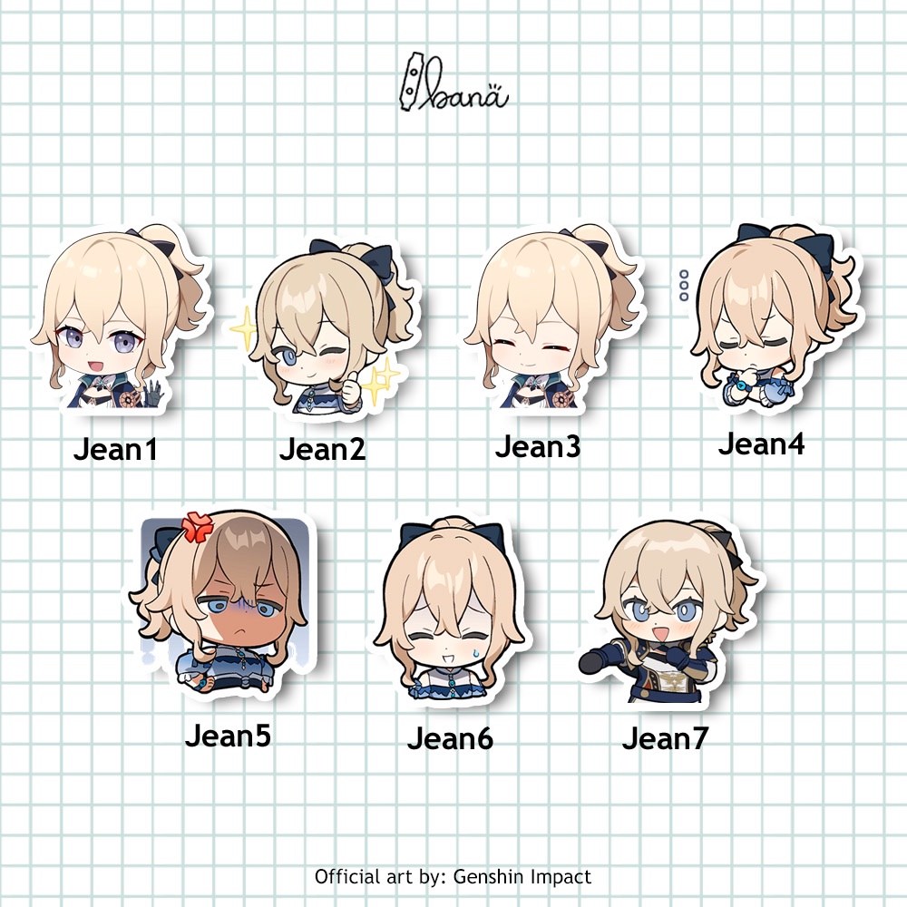 Jual Stiker Genshin Impact JEAN Sticker Vinyl Waterproof Bijian | BANA ...