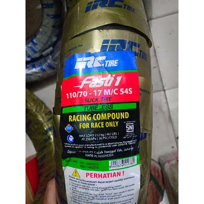 Jual ban IRC fasti 1 ring 17 ukuran 110-70/17 soft compound,(ban slick ...