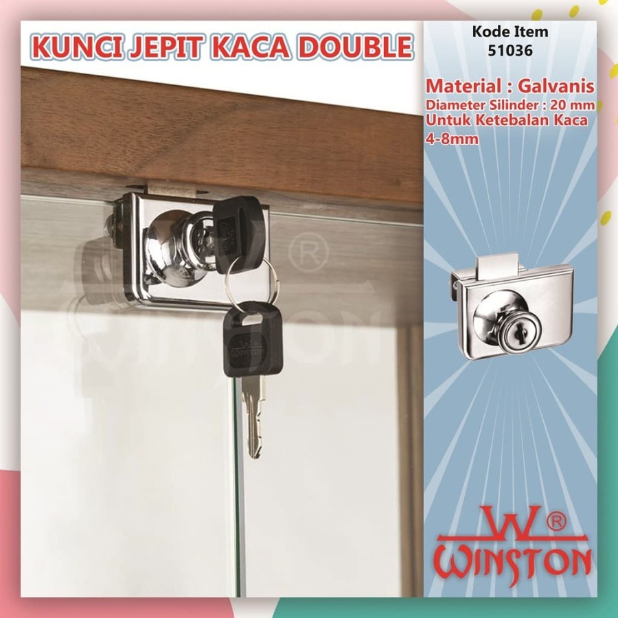 Jual KUNCI KACA JEPIT DOUBLE 417 WINSTON surabaya | Shopee Indonesia