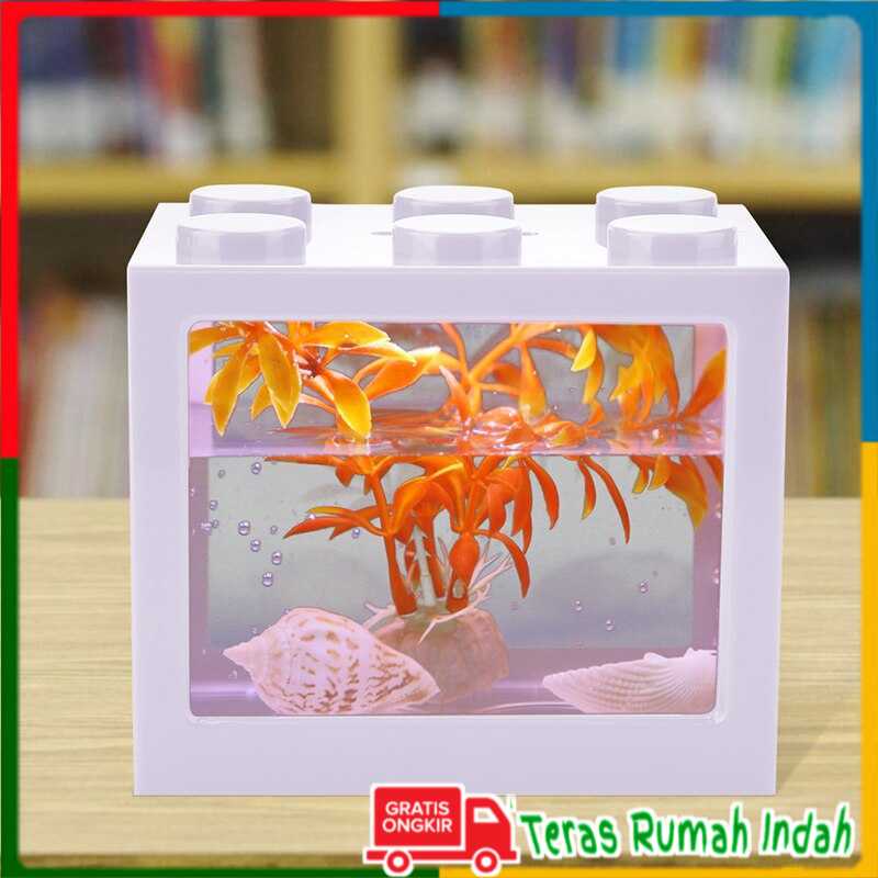 Jual Aquarium Mini Lego Blok dengan LED - Akuarium Ikan Cupang Akrilik ...