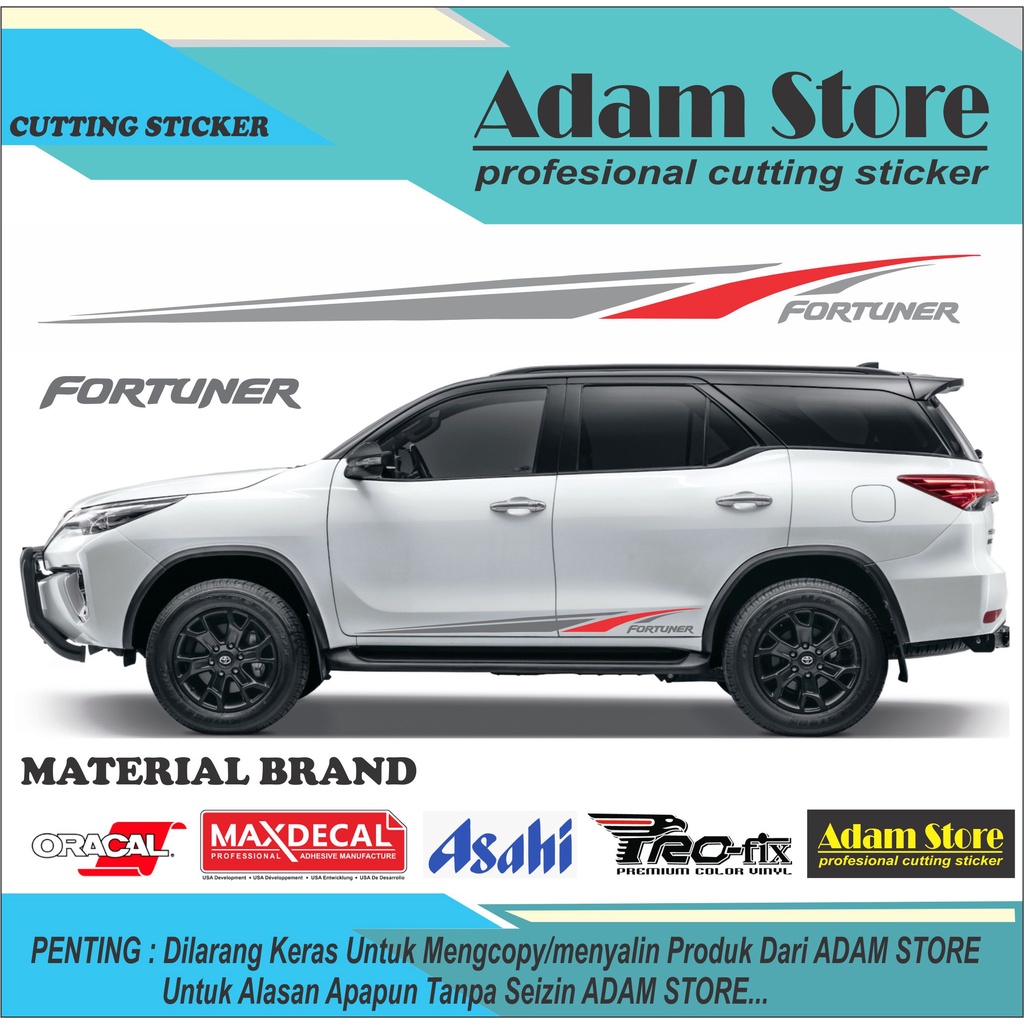 Jual sticker mobil toyota fortuner stiker mobil fortuner cutting ...
