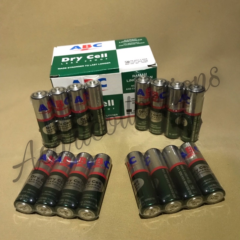 Jual BATERAI ABC DRY CELL HIJAU JAM DINDING | Shopee Indonesia