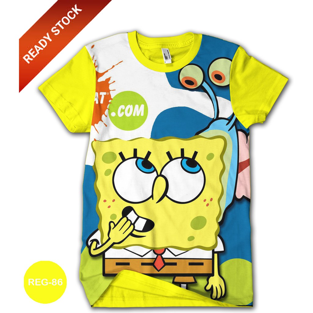 Jual Kaos SpongeBob SquarePants Printing 3D Baju Anak dan Dewasa Kartun ...