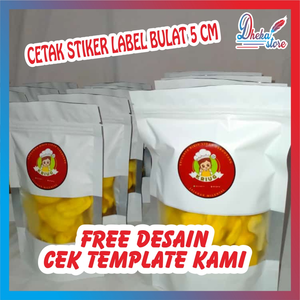 Jual Cetak Stiker Label Bulat Diameter 5cm | Shopee Indonesia