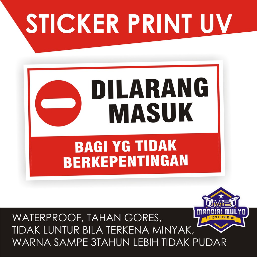 Jual STICKER SIGN DILARANG MASUK | Shopee Indonesia