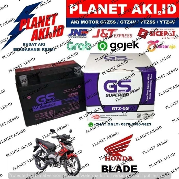 Jual Aki Motor Honda Blade GTZ5S GS Y Accu Kering MF ORIGINAL Original | Shopee Indonesia