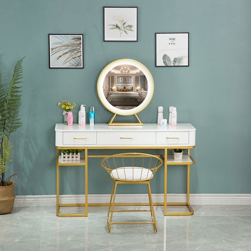 Jual Meja Rias Minimalis Putih Makeup Dressing Table Kayu Kaki Besi ...