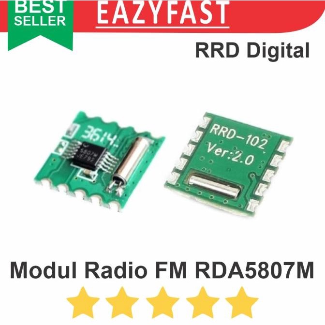 Jual RDA5807M RRD Digital Radio FM Receiver RX Module Stereo I2C Arduino efst90 Kualitas Baik ...
