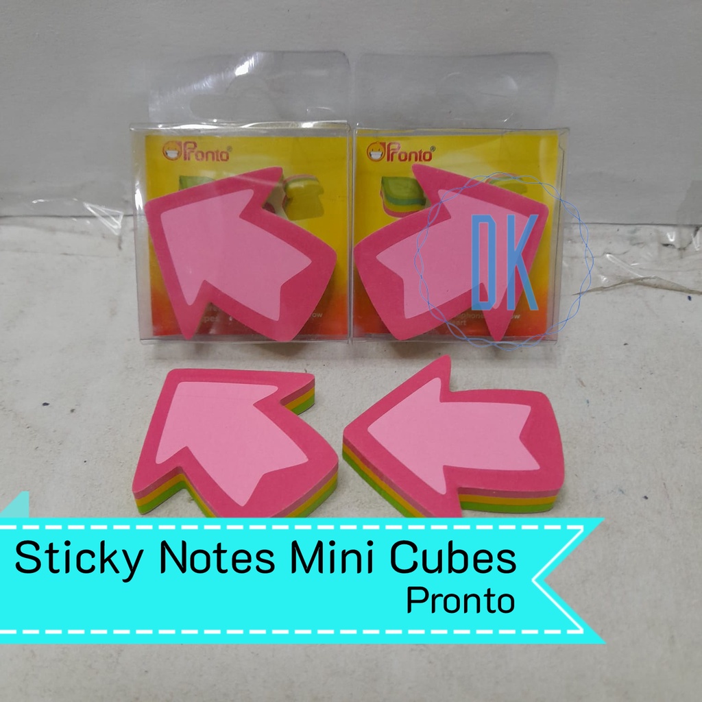 Jual PRONTO Sticky Notes Mini Cubes Arrow Shape Sticknotes Post-It ...