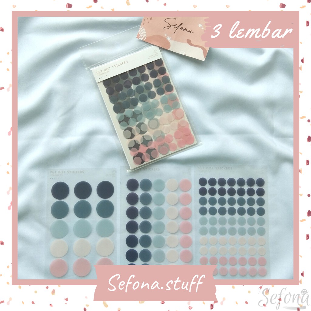 Jual 3 Lembar Sticker Deco Sheet DOT Bulat Lingkaran | Stiker Journal ...
