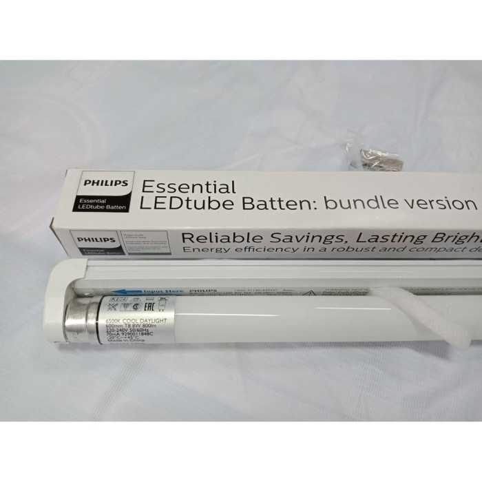 Jual PHILIPS TL ECOFIT T8 8W PUTIH BN015 LED TUBE BATTEN + Kap 1 set ...