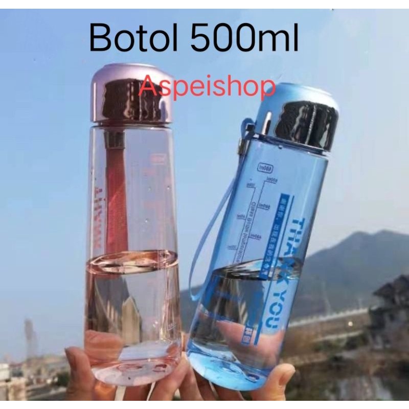 Jual Ax668 BOTOL MINUM TRANSPARAN THANK YOU , terima kasih 500ml ...