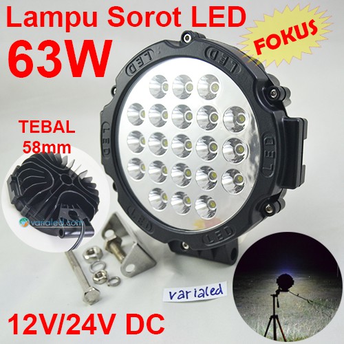 Jual 63W BLACK Round LED OFFROAD Worklight Mobil OFF ROAD Lampu Sorot ...