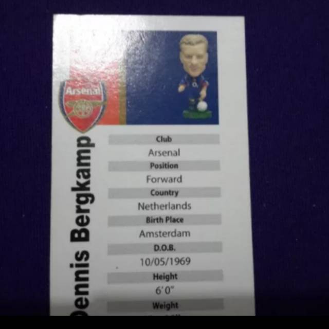 Jual Dennis Bergkamp - Arsenal FC Legend - Kartu Bola Prostar Prostars ...