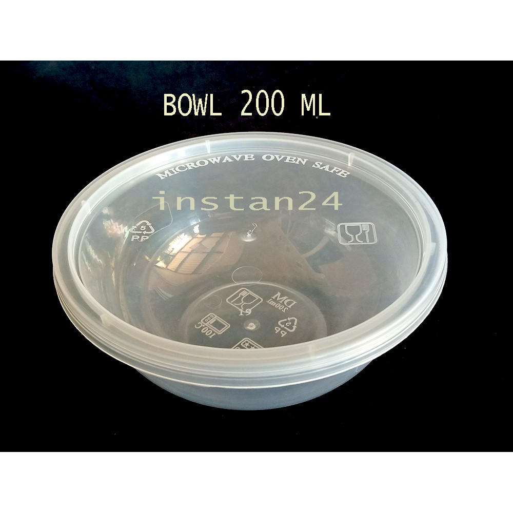Jual Thinwall / plastik food container bowl 200 ml isi 25 pcs Merk DM | Shopee Indonesia