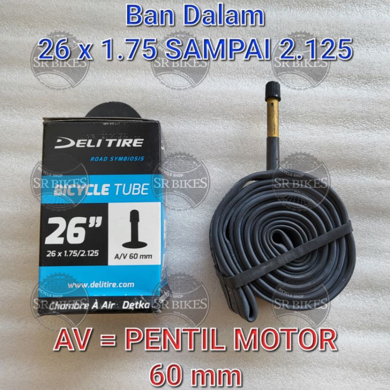 Jual Ban Dalam 26 x 1.75 / 2.125 Sepeda MTB. AV PENTIL MOTOR & FV PRESTA. DELI TIRE | Shopee ...