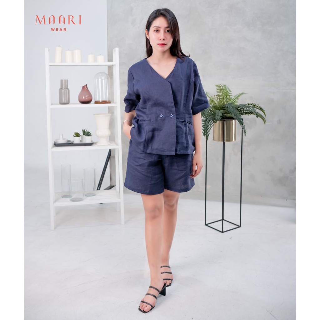 Jual MAARI - One Set Na Ri Navy / One set pendek / One set polos ...