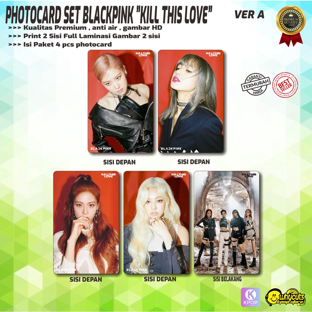 Jual PHOTOCARD SET PC KPOP PREMIUM BLACKPINK Kill This Love ( Print 2 sisi 4pcs) | Shopee Indonesia